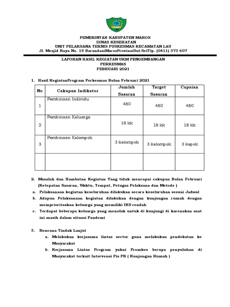 Capaian Perkesmas | PDF