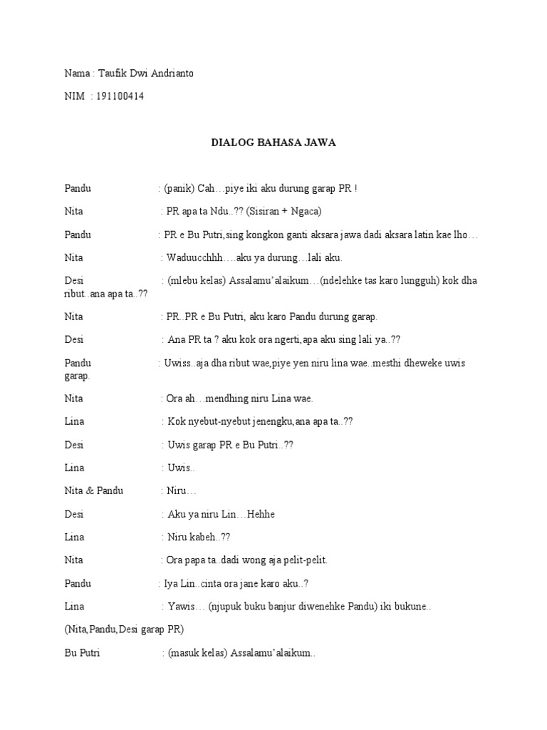Dialog Bahasa Jawa | PDF | Java | Poetry