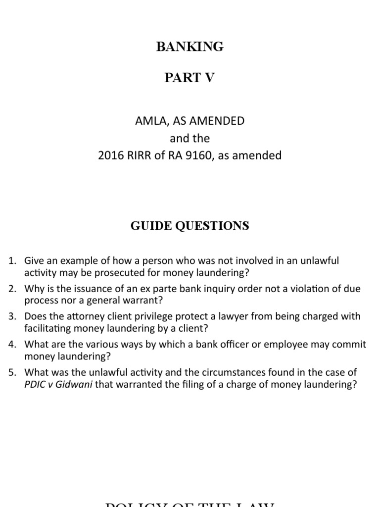 Understanding AMLA and Money Laundering Laws | PDF | Money Laundering ...