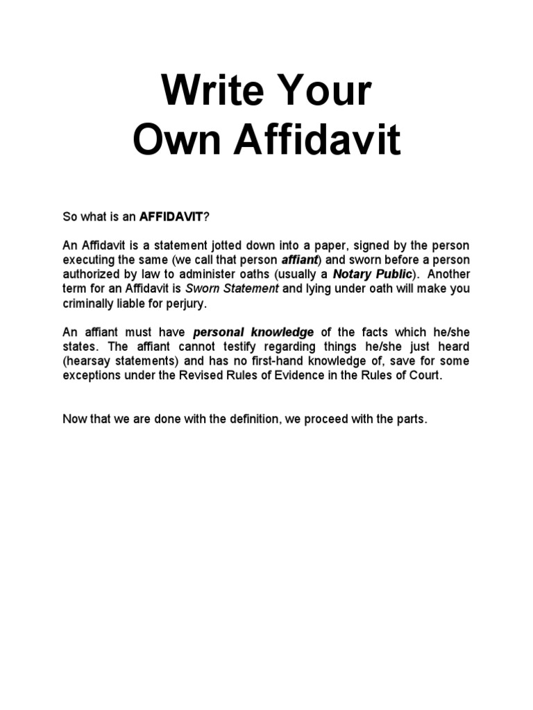 PC1.Parts of An Affidavit | PDF | Affidavit | Judiciaries