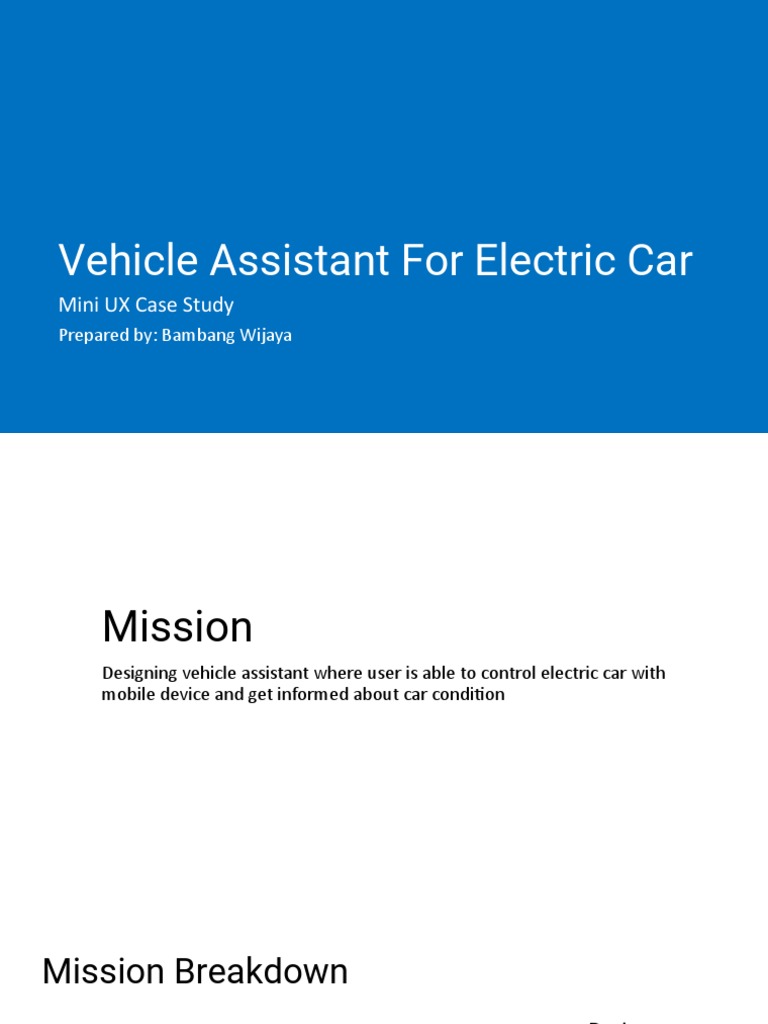 Vehicle Assistant - Mini UX Case Study | PDF | Electric Car | Car