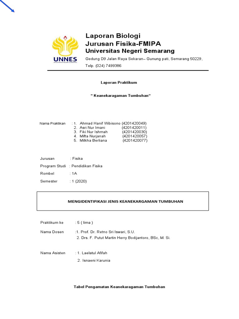 Laprak Bio Keanekaragaman Tumbuhan | PDF