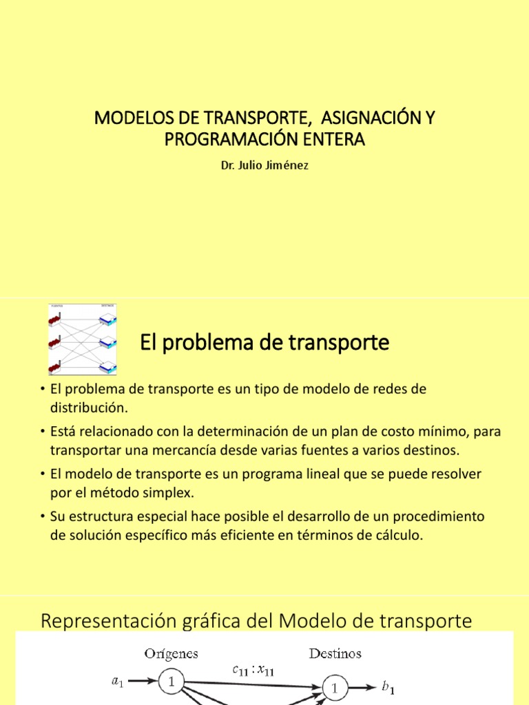 Semana 2 - Modelos de Transporte, Asignación y Programación Entera ...