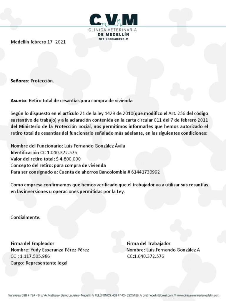 Carta Proteccion | PDF