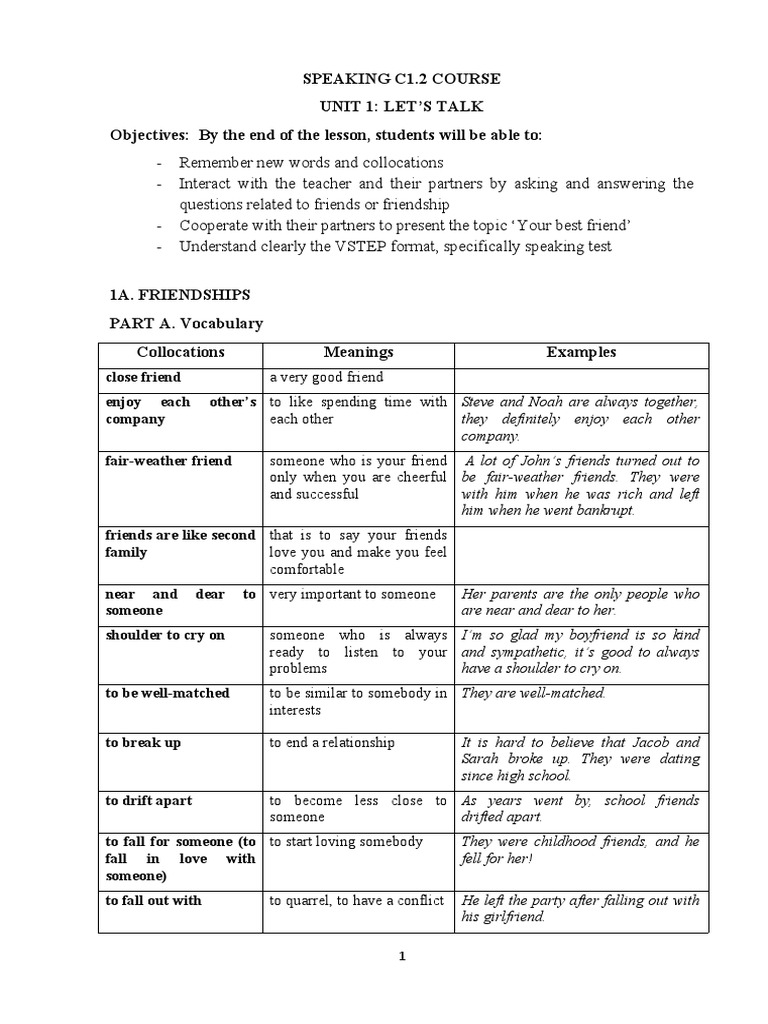 Unit 1. Lets Talk | PDF | Friendship | Internet