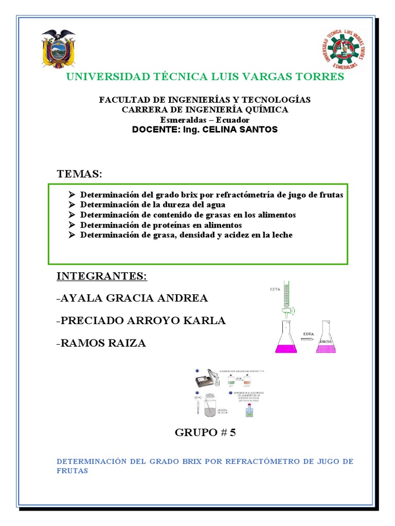 Exposición 01 - Determinación de grados Brix | PDF | Proteínas | Química