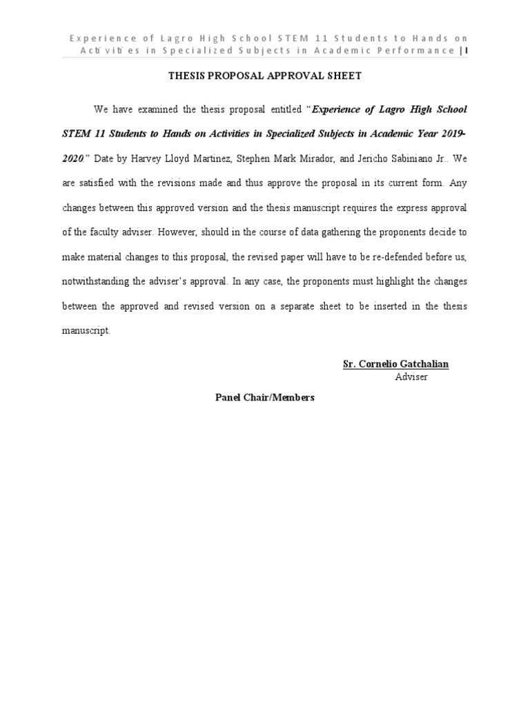 Experience of LSHS STEM 11 Students To Hands On Activities in ...