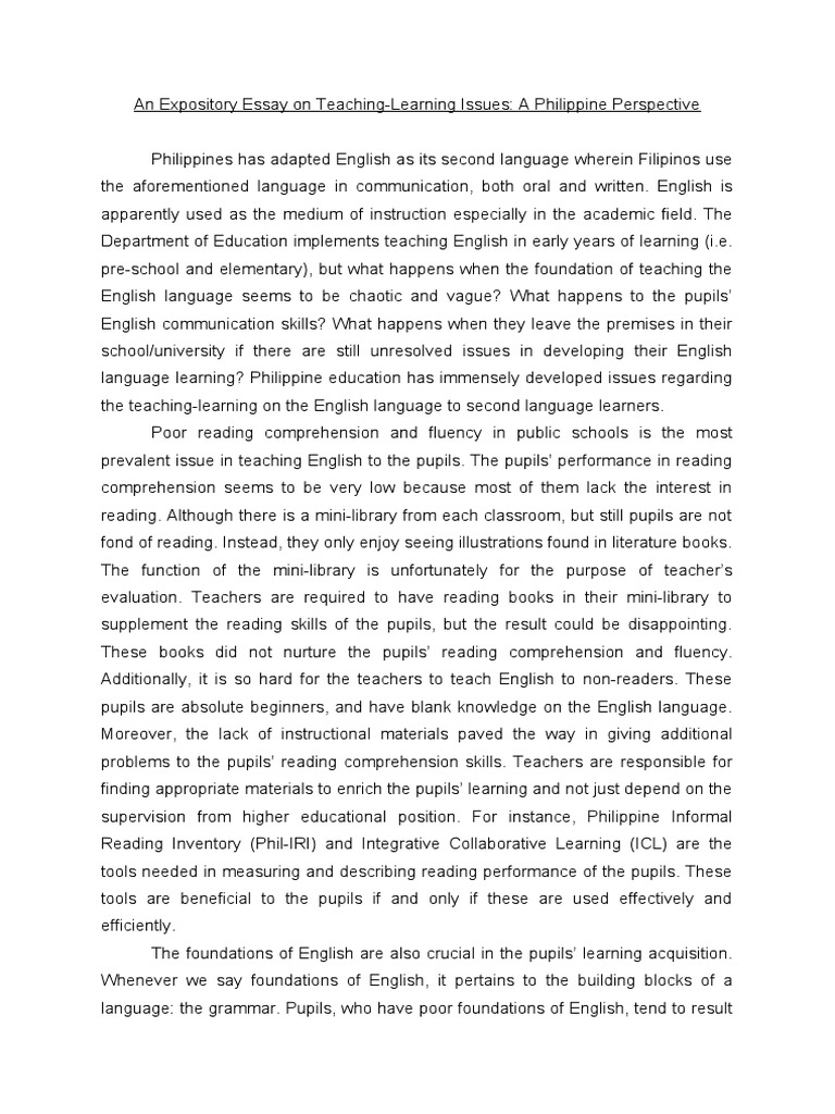 Expository Essay | PDF | Reading Comprehension | Higher Education