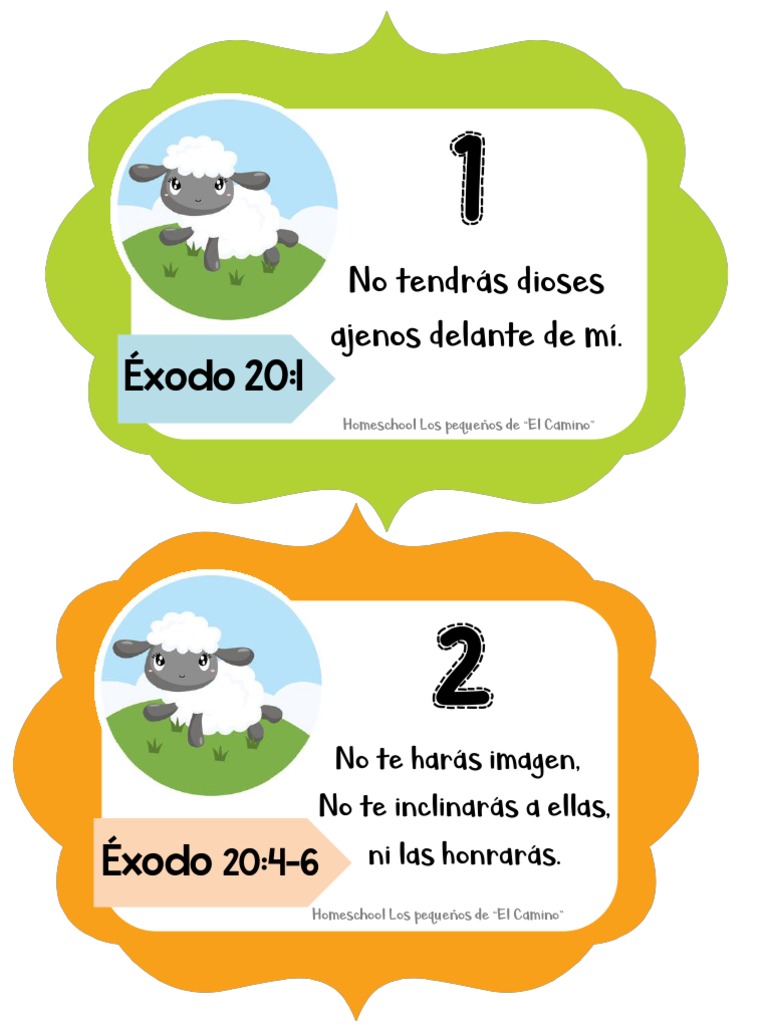 Tarjetas 10 Mandamientos | PDF | Religión y espiritualidad