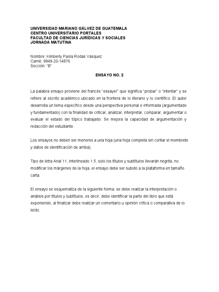 Formato Ensayo | PDF | Ensayos