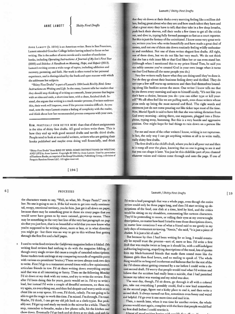 Shitty First Drafts | PDF
