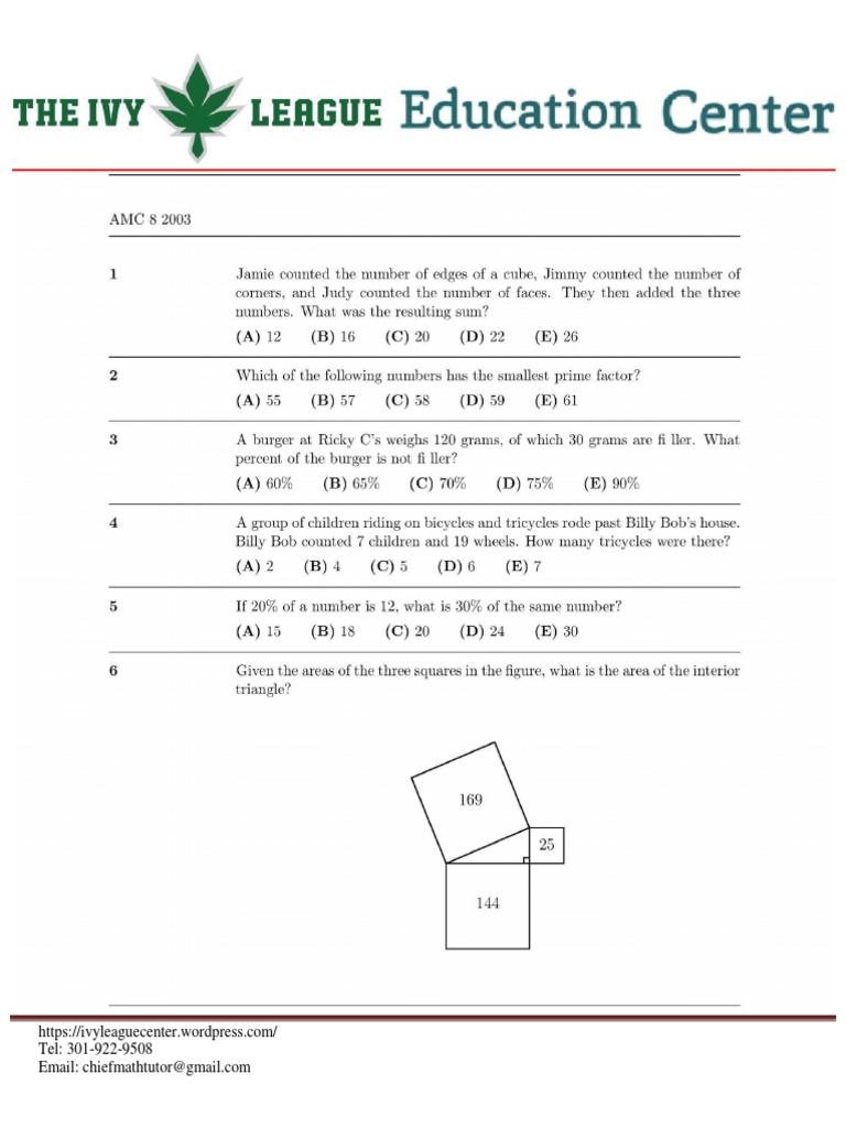 2003 Amc 8 | PDF | Business | Computers