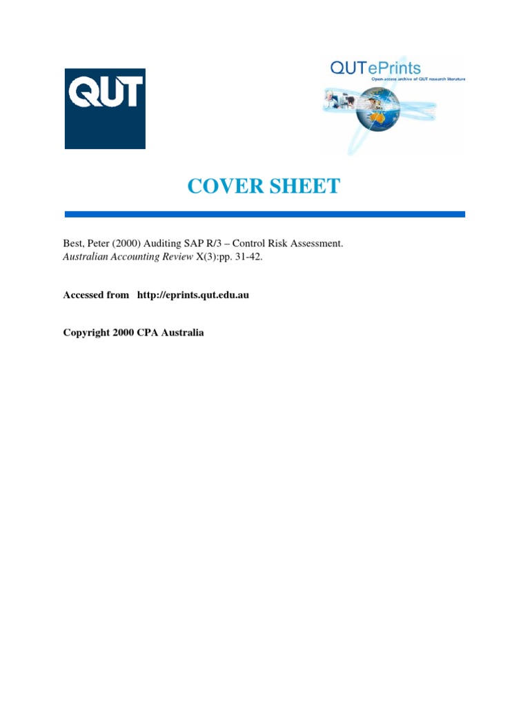 Auditing SAP R3 - Control Risk Assessment | PDF | Internal Control | Audit