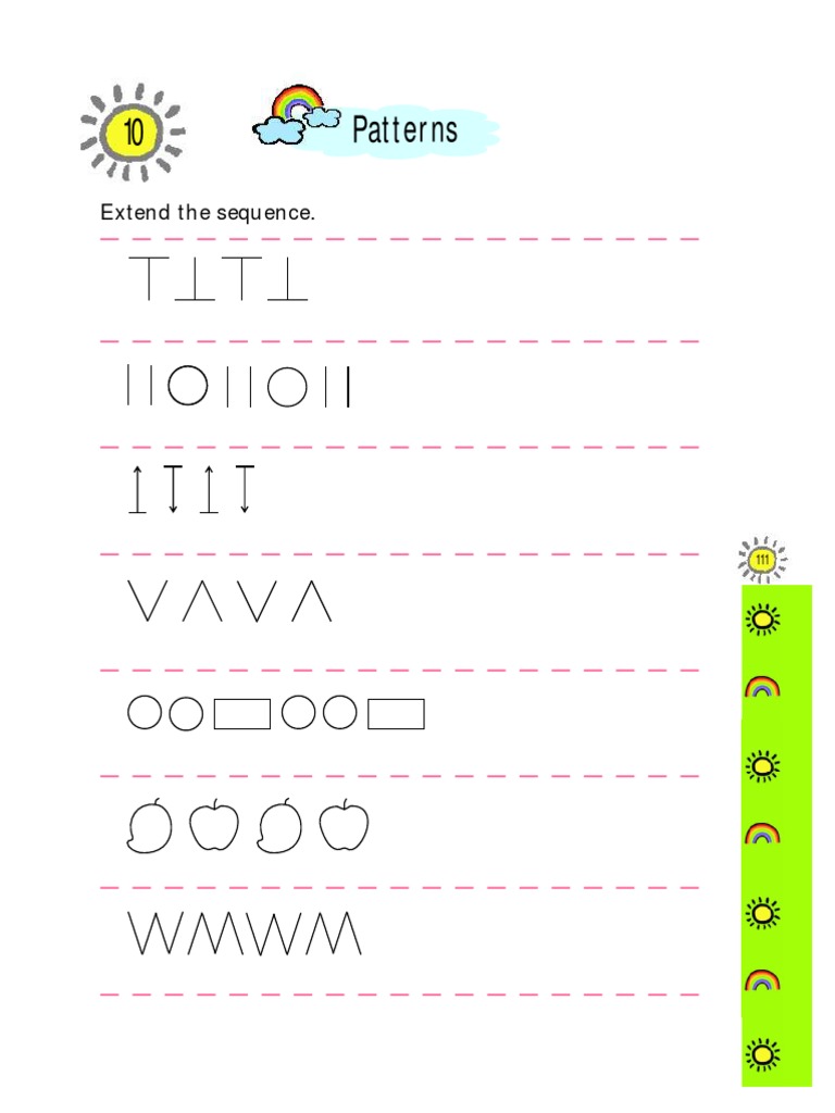 10 Patterns: Extend The Sequence | PDF