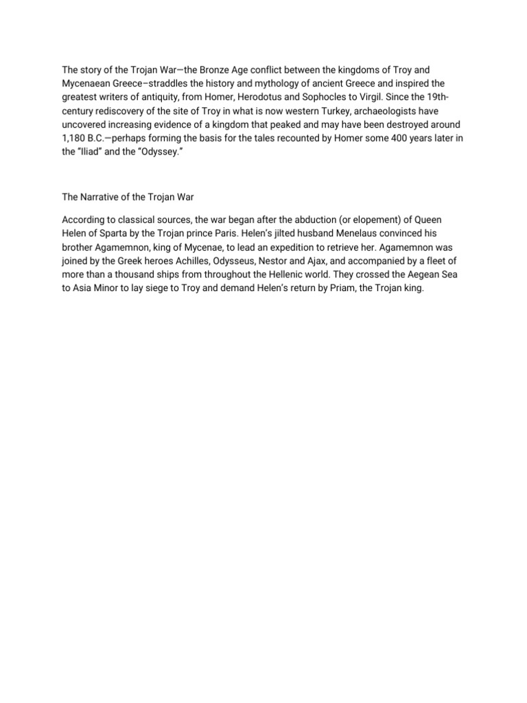 Trojan War: Myths and History | PDF | Ethnopoetics | Ancient Greek Religion