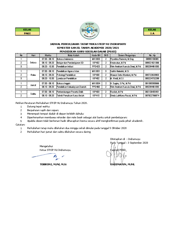 Jadwal TM Perbaikan | PDF