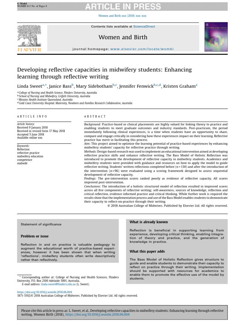 Women and Birth: Linda Sweet, Janice Bass, Mary Sidebotham, Jennifer ...