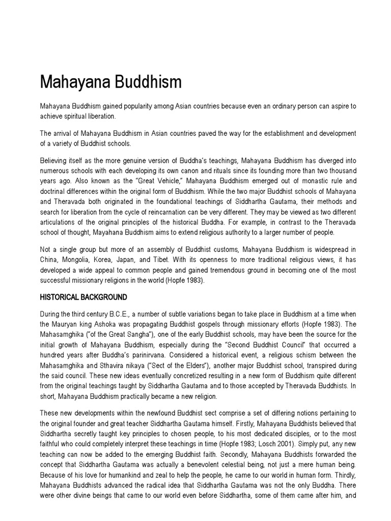 Mahayana Buddhism | PDF | Tibetan Buddhism | Buddhist Texts