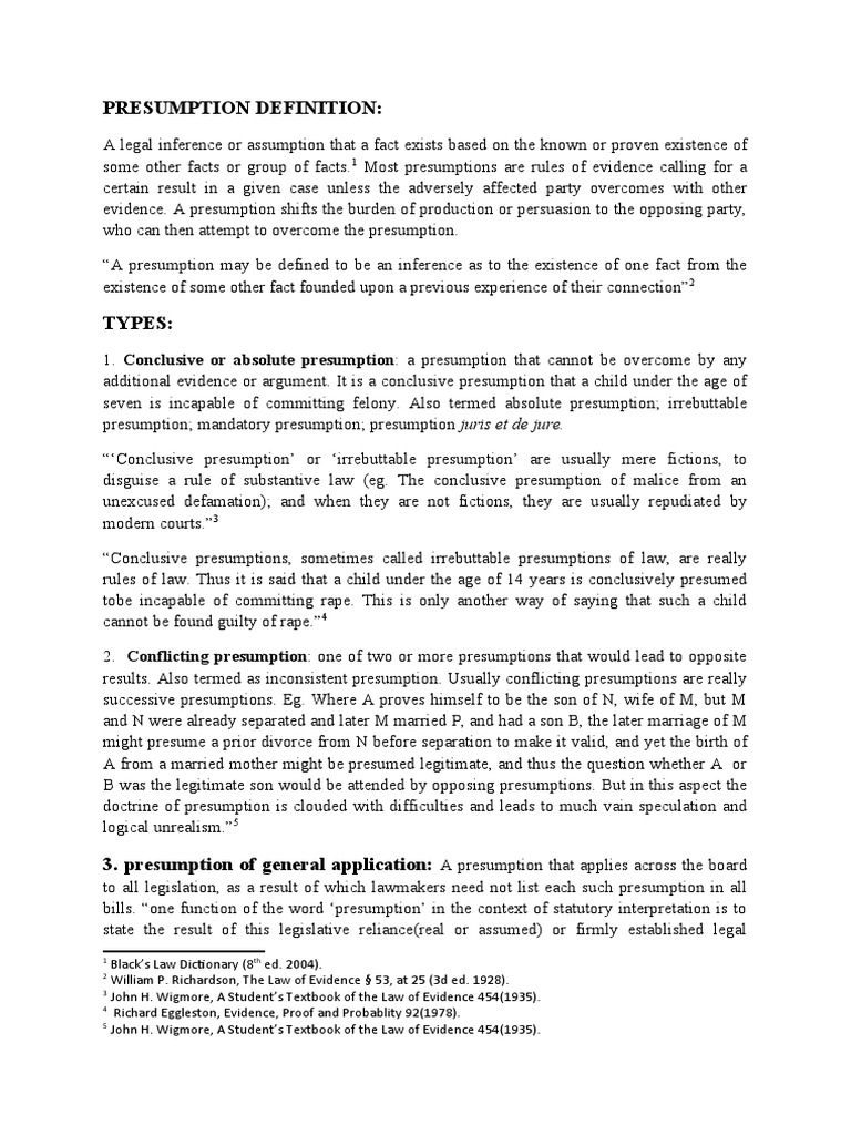 Presumption Definition | Download Free PDF | Presumption Of Innocence ...