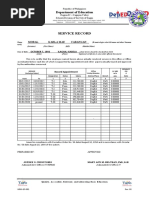 Sample Service Record DepEd | PDF