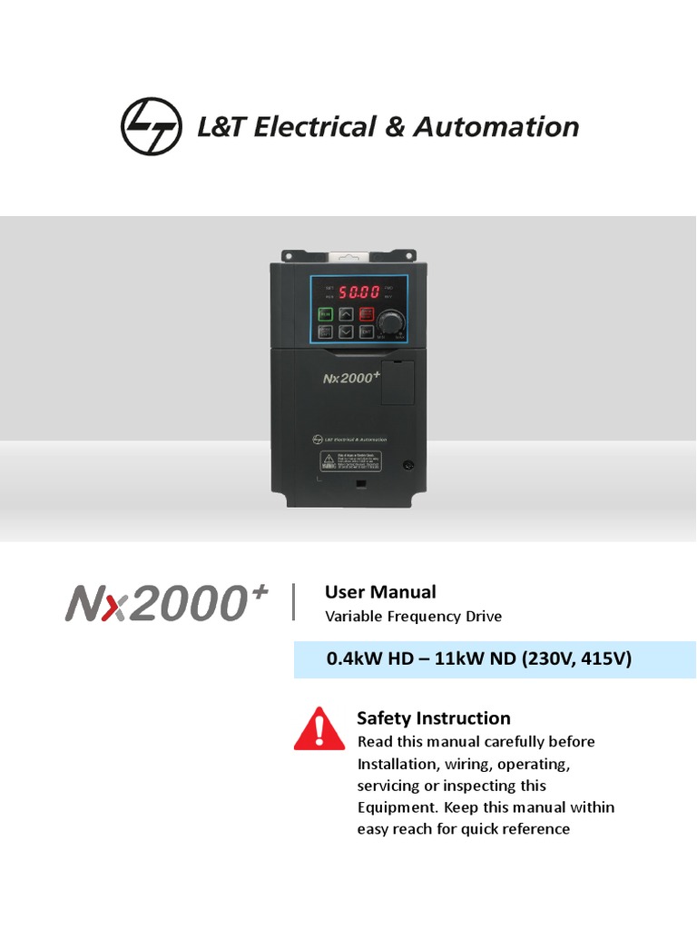 Nx2000 VFD User Manual Overview | PDF | Electrical Wiring | Electric Motor