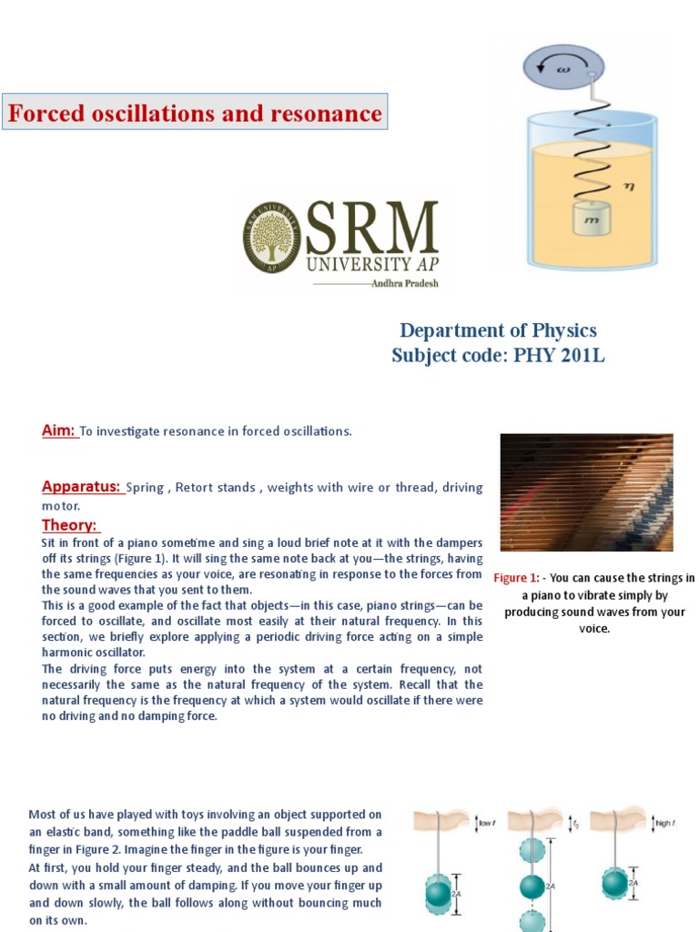Forced Oscillations and Resonance | PDF | Resonance | Applied And ...