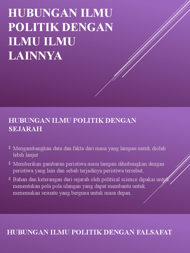 Hubungan Ilmu Politik Dengan Ilmu Lainnya | PDF