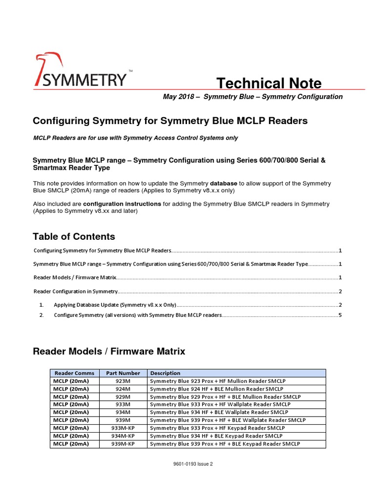 9601-0193 SymmetryBlue MCLP - Symmetry Configuration | PDF | Sql ...