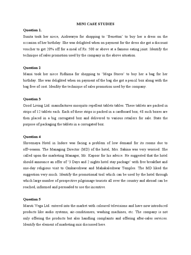 Mini Case Studies | PDF | Toothbrush | Marketing