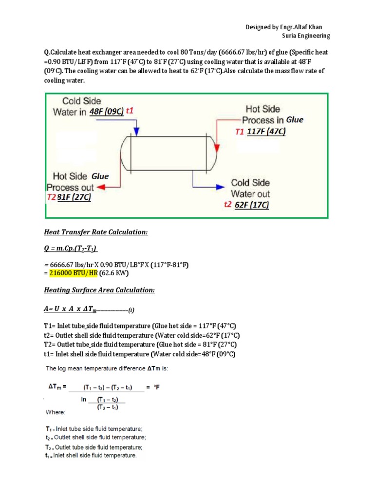 Heat Exchanger Design Calculations | PDF | Heat Transfer | Heat