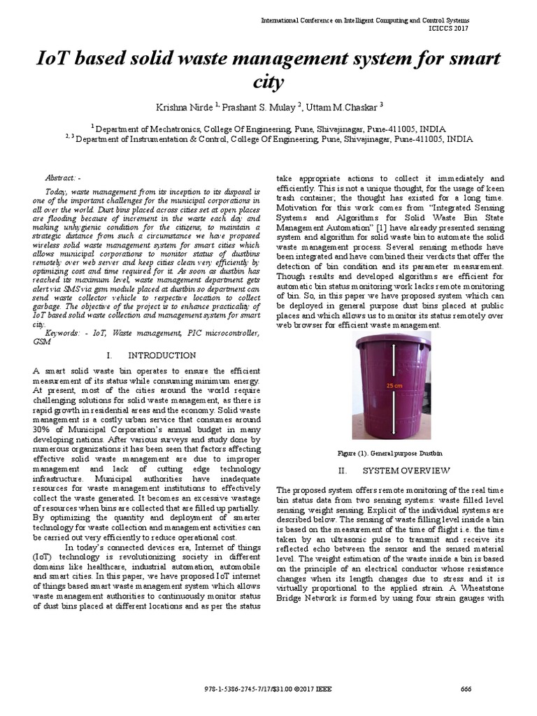 Nirde2017 - WASTE MANAGEMENT SYSTEM | PDF | Internet Of Things ...
