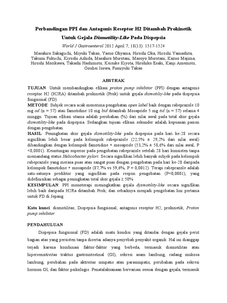 Perbandingan PPI Dan Antagonis H2 | PDF
