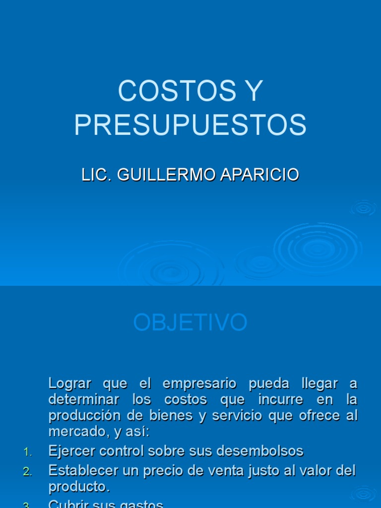 Costos y Presupuestos | PDF | Costo | Presupuesto