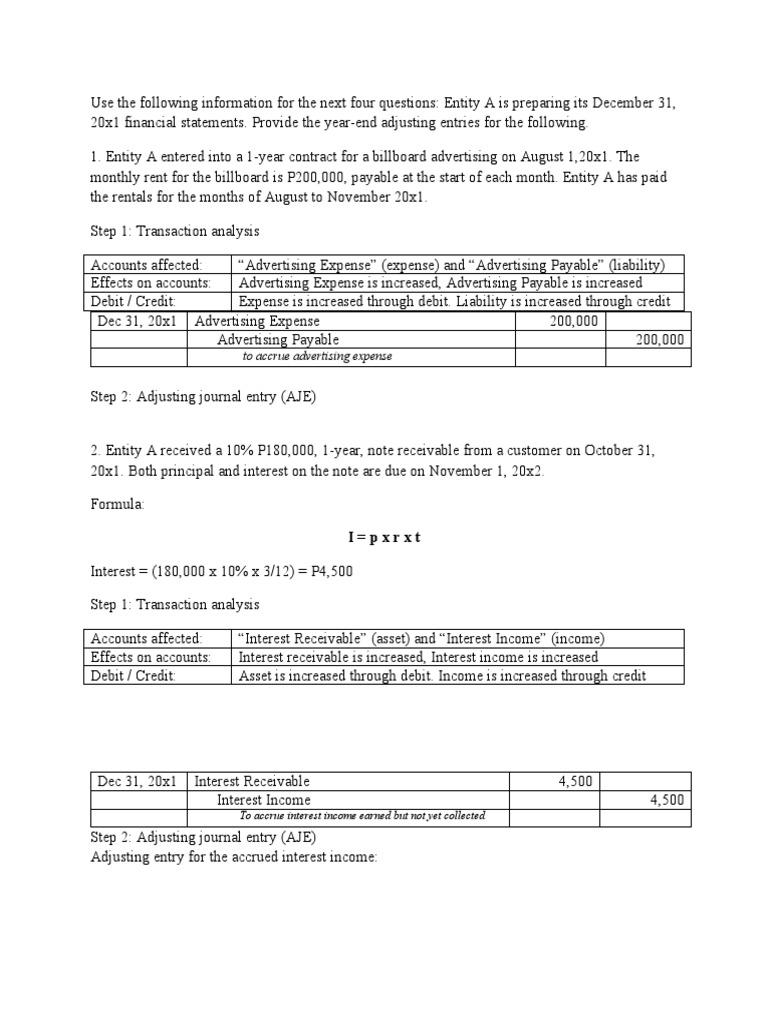 To Accrue Advertising Expense: I PXRXT | PDF | Debits And Credits ...