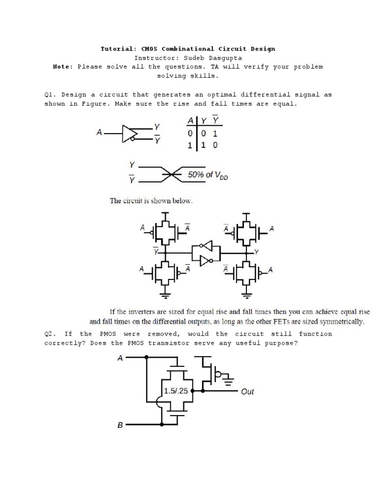 Tutorial: CMOS Combinational Circuit Design | PDF