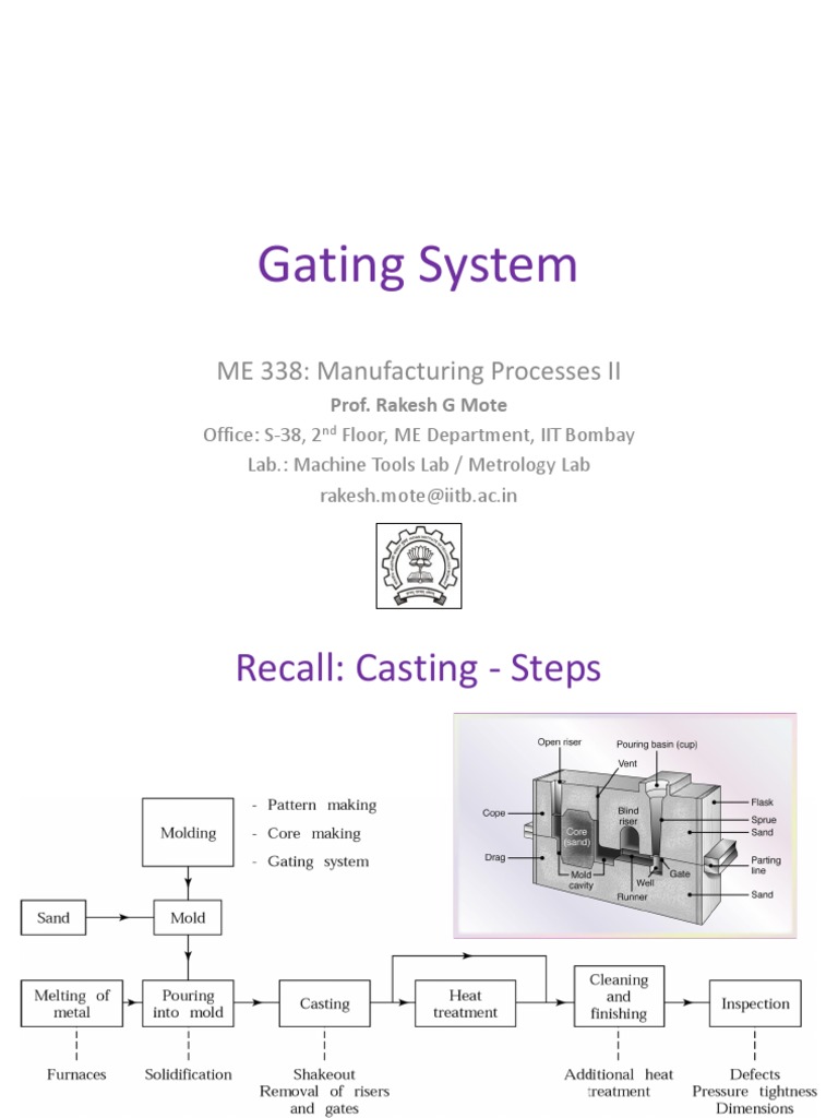 Gating System: ME 338: Manufacturing Processes II | PDF | Casting ...