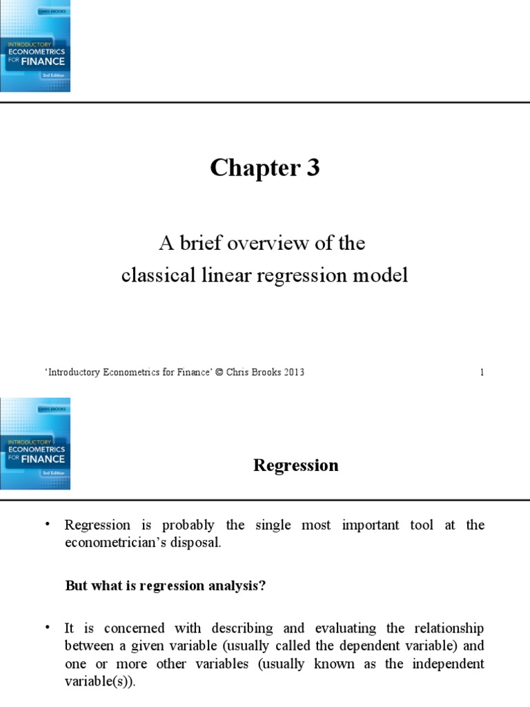 A Brief Overview of The Classical Linear Regression Model: Introductory ...