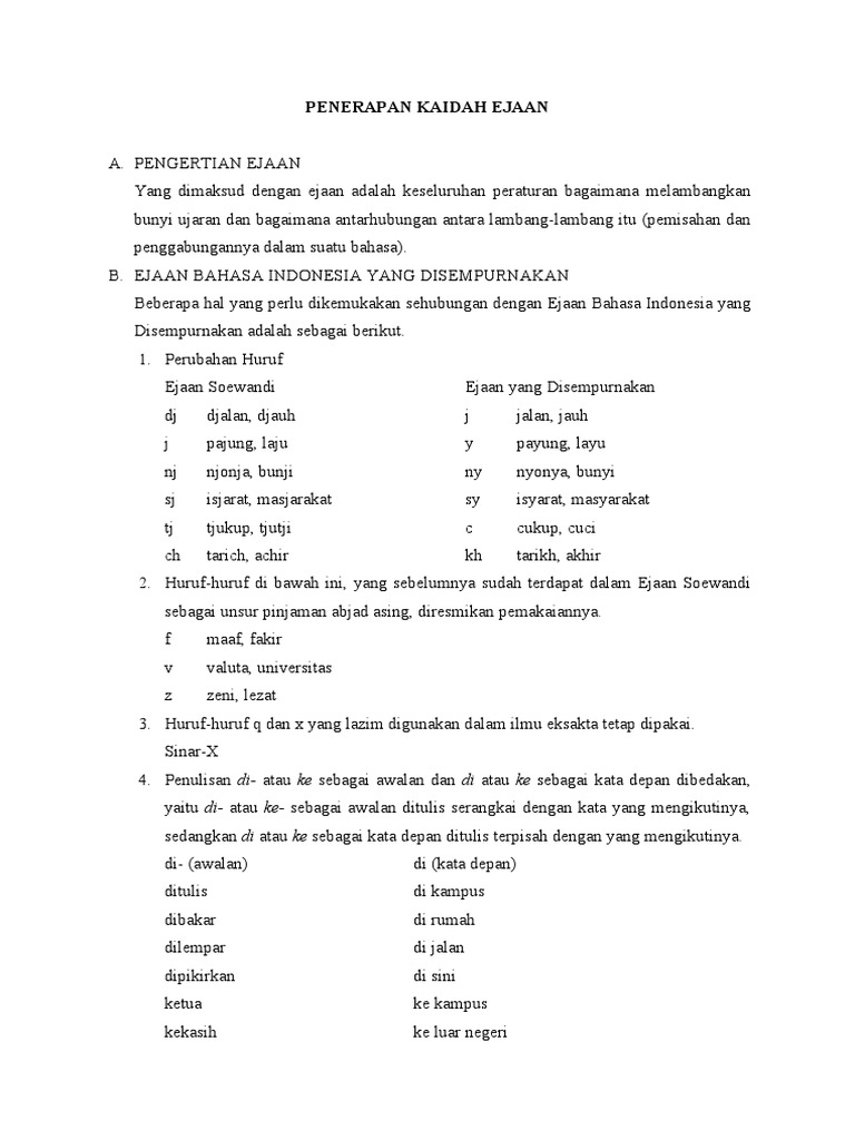 Penerapan Kaidah Ejaan | PDF