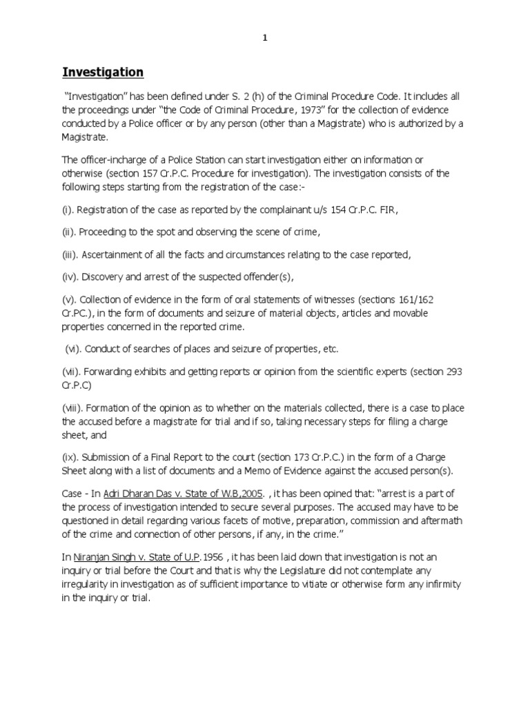 Inquiry vs Investigation under CrPC | PDF | Burden Of Proof (Law ...