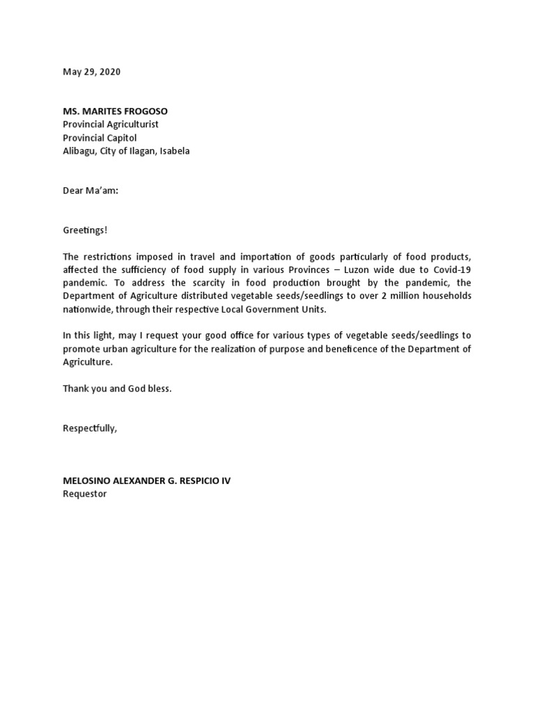OPA Vegetable Request | PDF