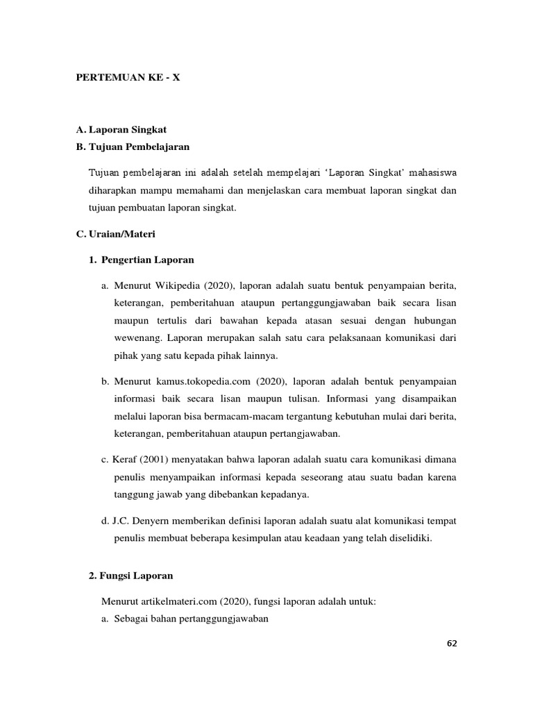 Penulisan Laporan Singkat | PDF