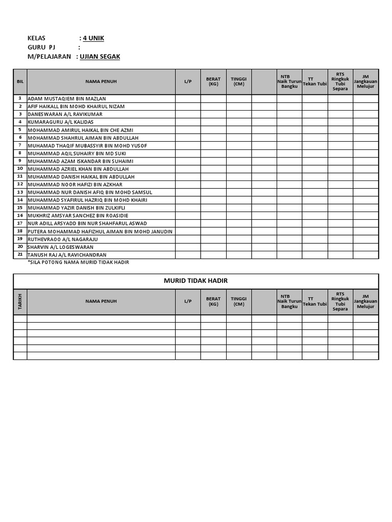 Borang Segak 2019 1 | PDF
