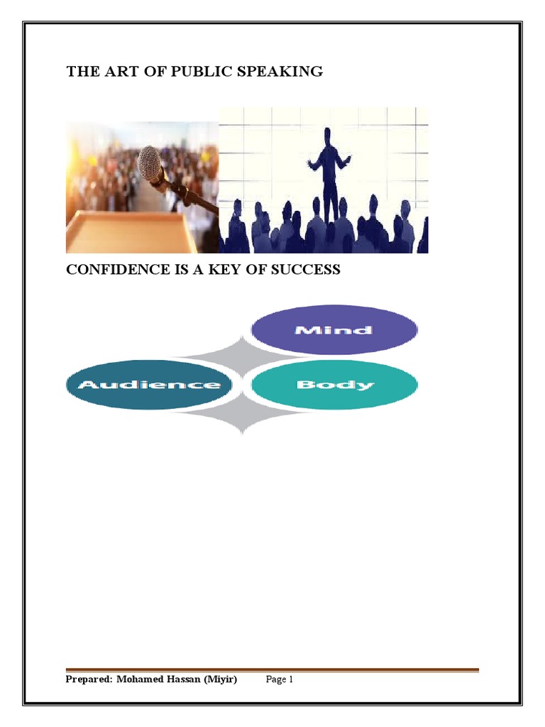The Art of Public Speaking: Confidence Is A Key of Success | PDF ...
