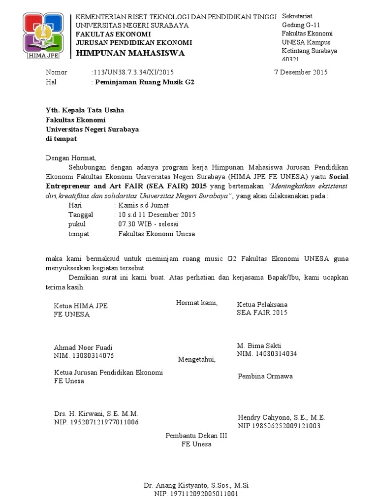 Peminjaman Ruang Musik (Dondar) | PDF