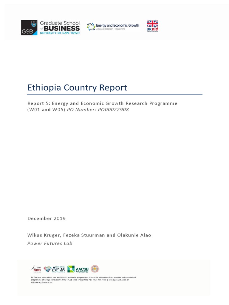 Ethiopia Country Report | PDF | Solar Power | Public–Private Partnership