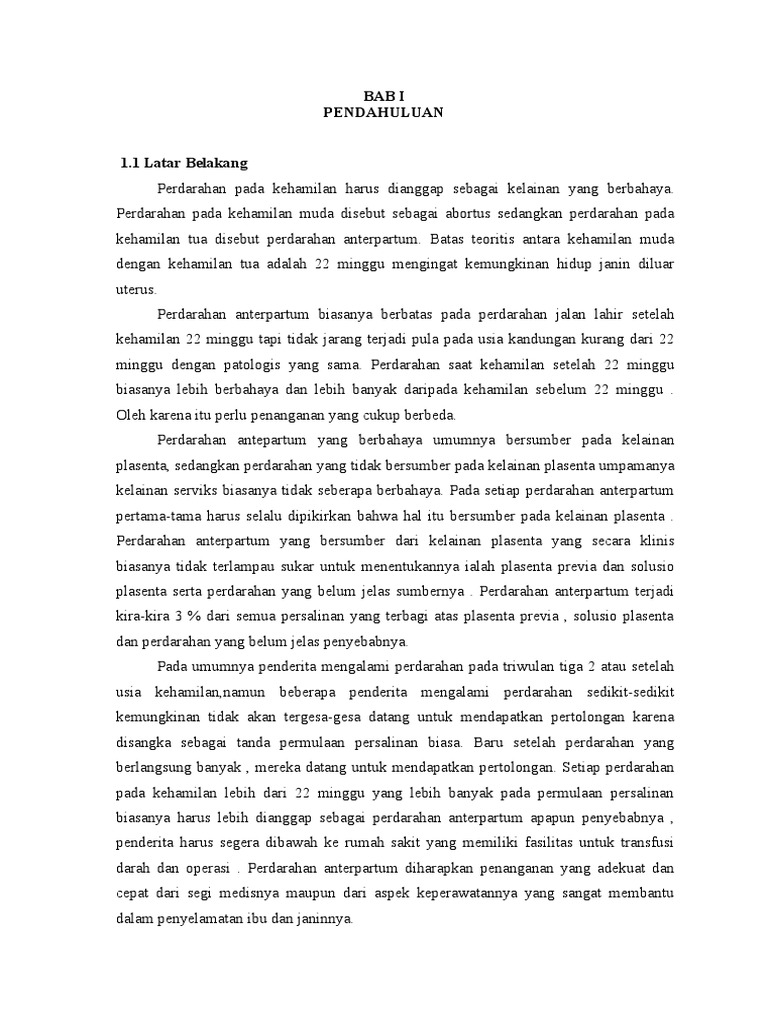 Asuhan Keperawatan pada Pasien dengan Plasenta Previa | PDF