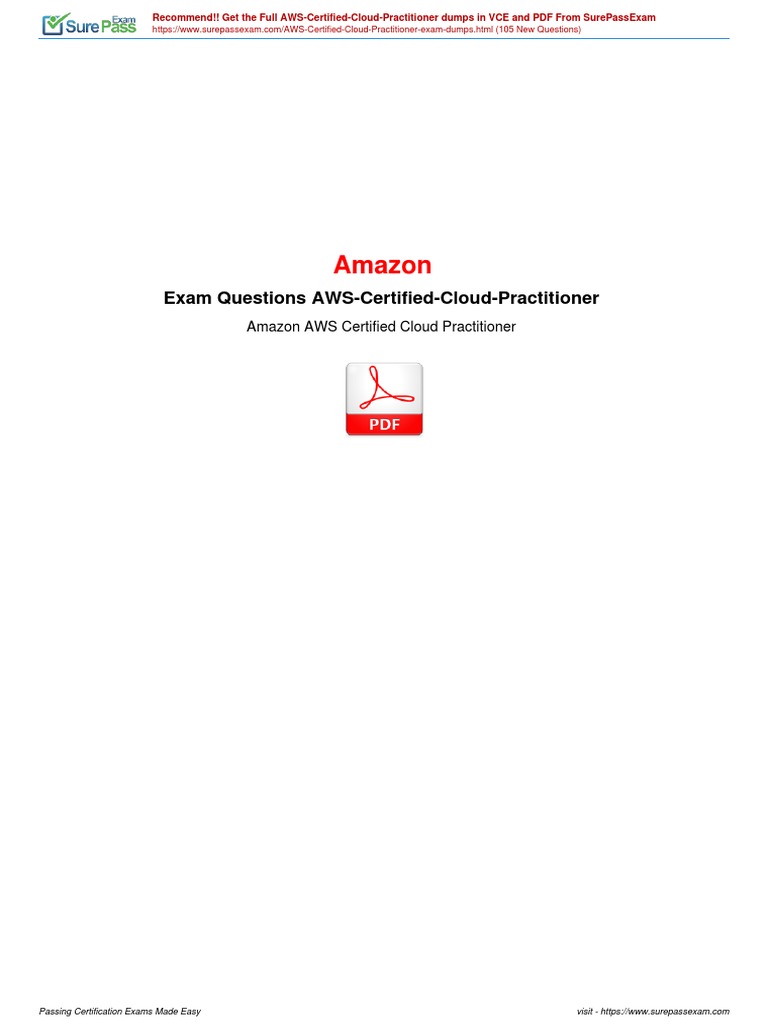 Amazon: Exam Questions AWS-Certified-Cloud-Practitioner | PDF | Amazon Web Services | Cloud ...