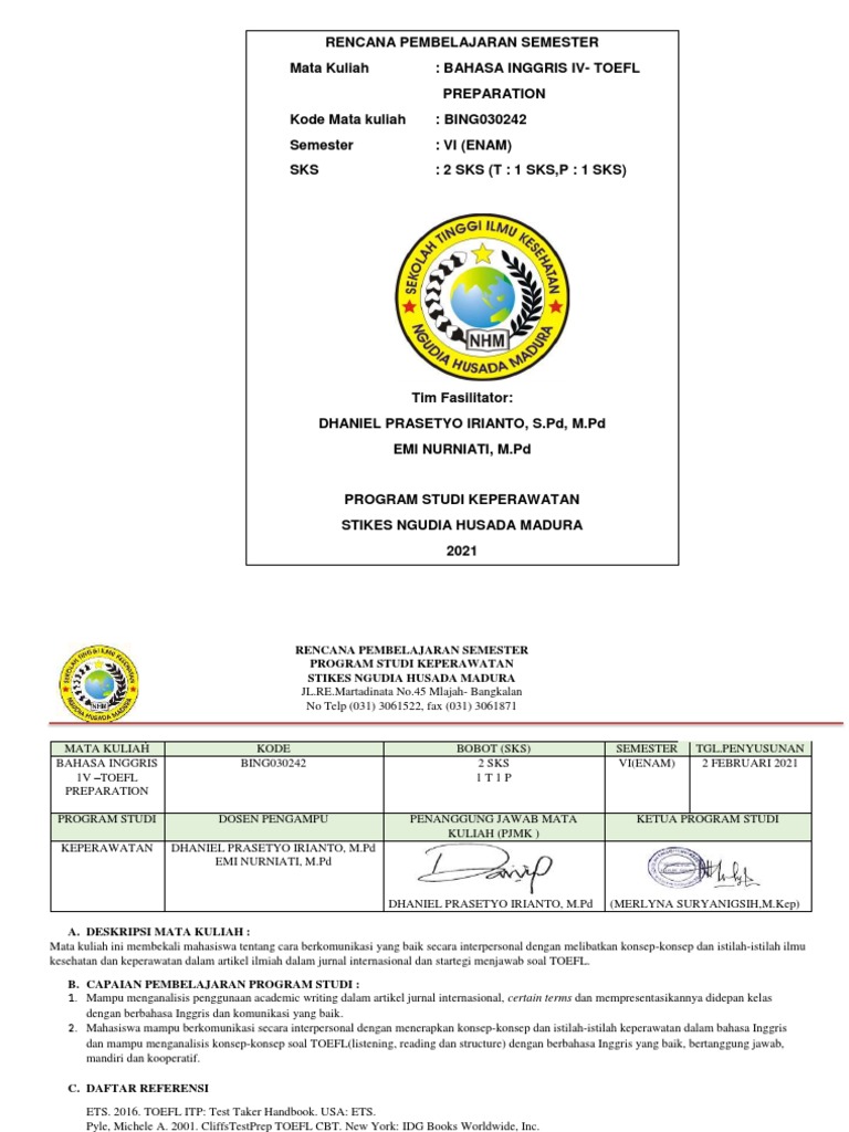 Rps English 4 Nursing - ToEFL Prep 2021 | PDF
