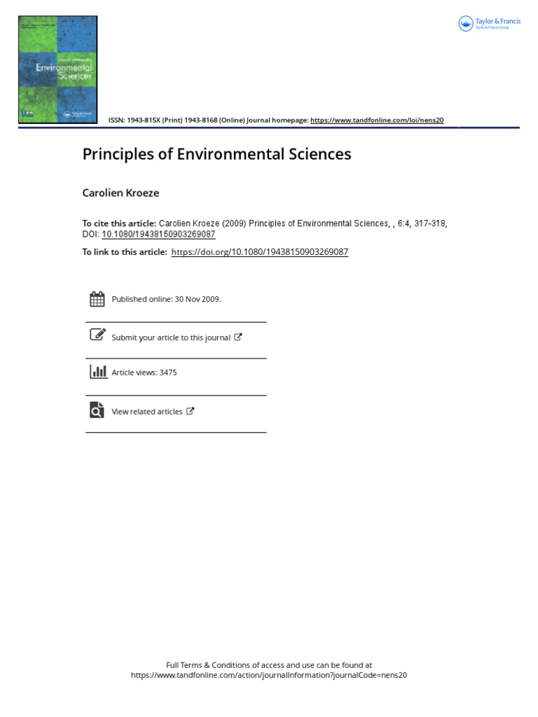 Principles of Environmental Sciences | PDF | Interdisciplinarity | Science