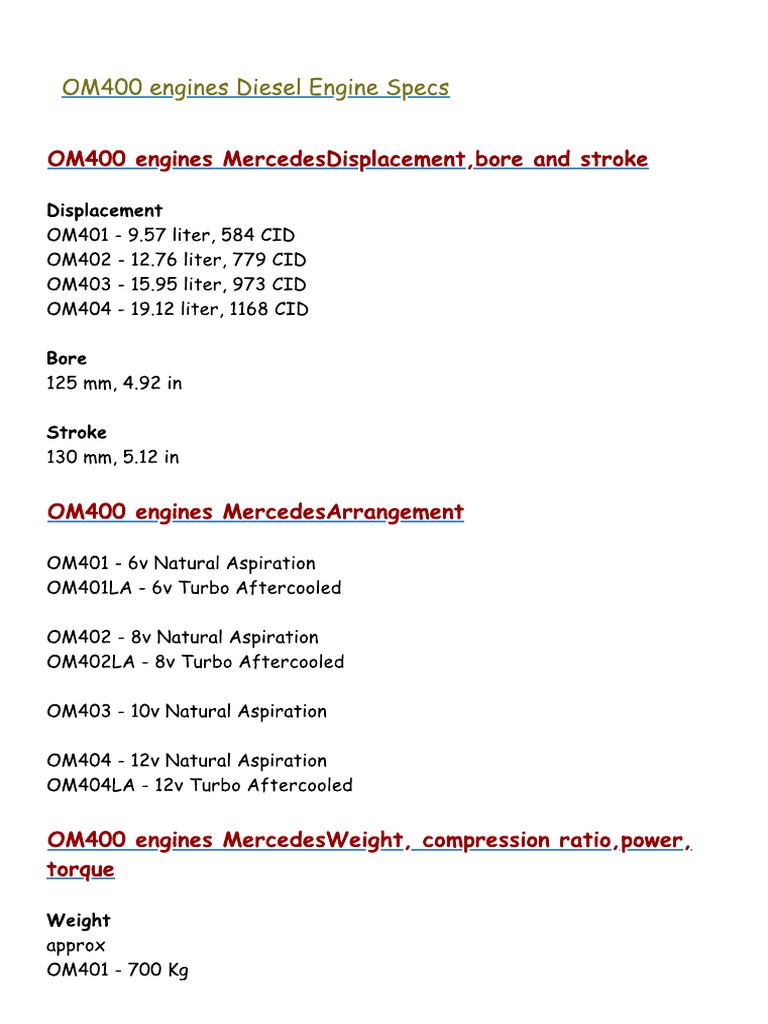 OM400 Series Cpecifications | PDF